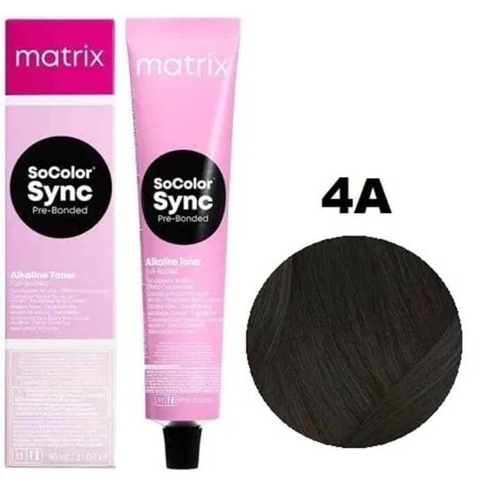 4А Шатен пепельный 4.1, SoColor Sync Pre-Bonded - Matrix 90 мл — купить ...